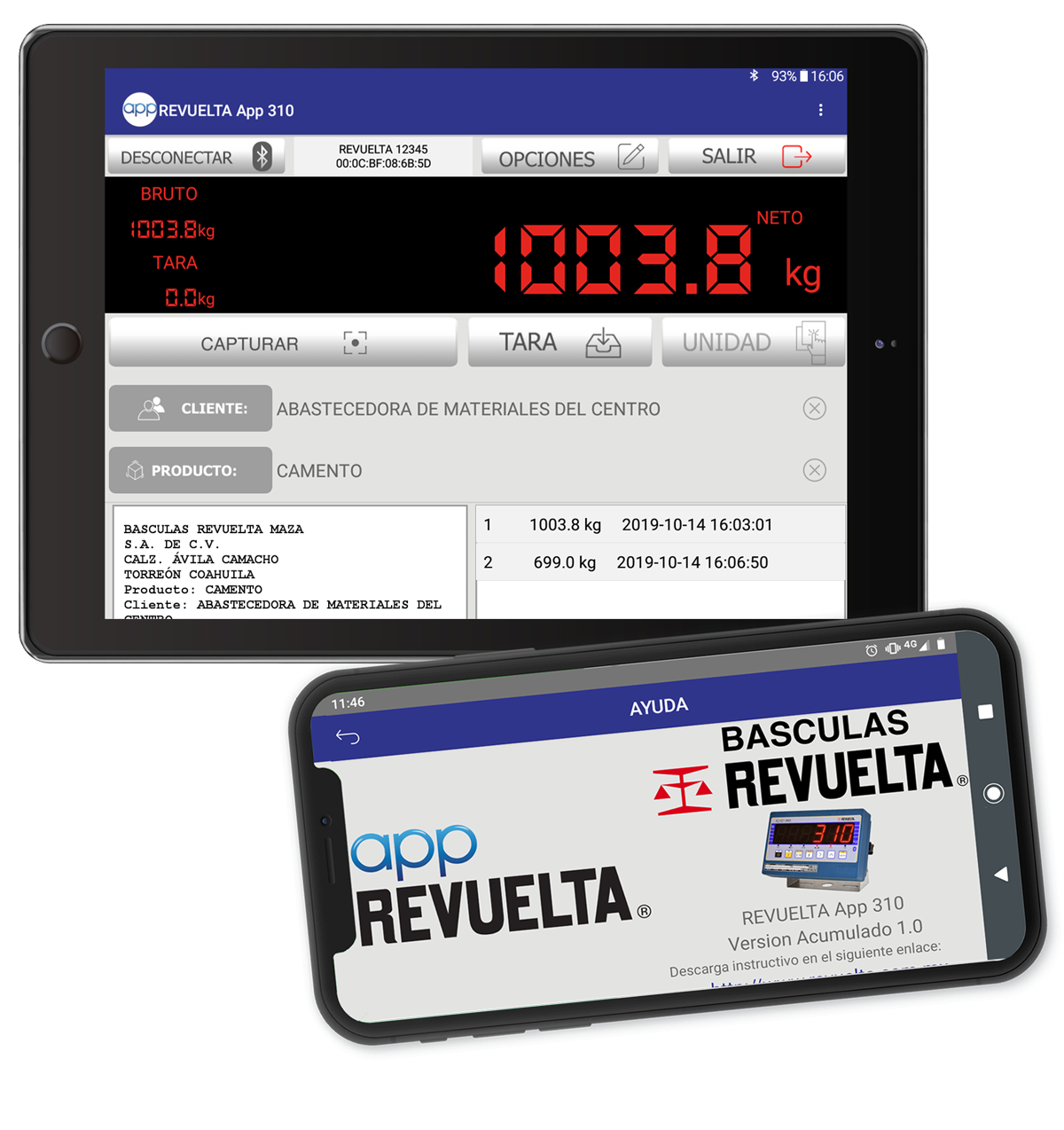 App Revuelta 310 | Básculas REVUELTA